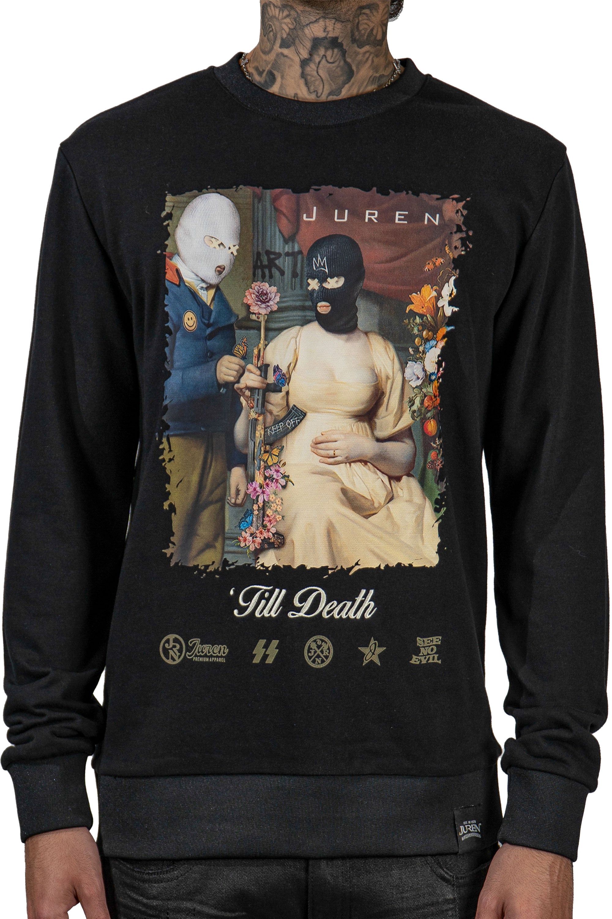 Till Death Black Crewneck Sweater | Juren – Juren Clothing